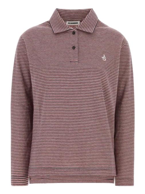 JIL SANDER Jil Sander Long-Sleeved Striped Polo Top